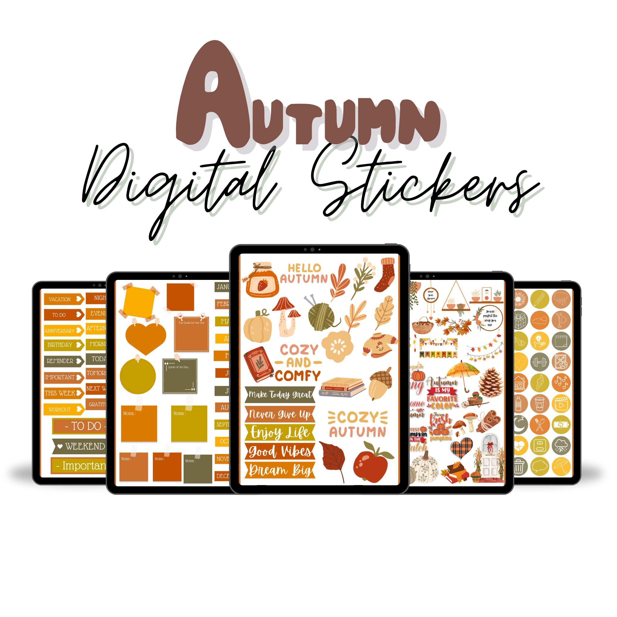 Seasonal Autumn Digital Sticker Pack – CalmPlanners